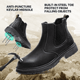 SPIEZ Men's Steel Toe Chelsea Safety Boots, Non-Slip Waterproof Welding ...