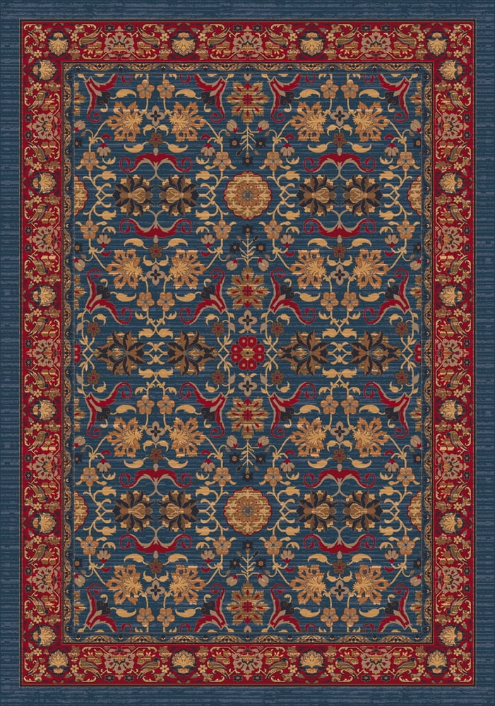 Milliken Pastiche Area Rug KAMIL BLUE GREY Kamil Blue Grey Petals ...