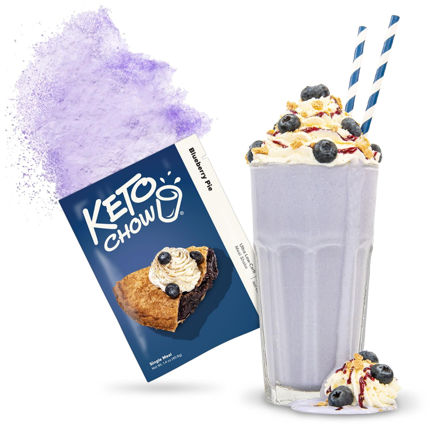 Keto Chow Blueberry Pie - Keto Meal Replacement Shake Powder ...