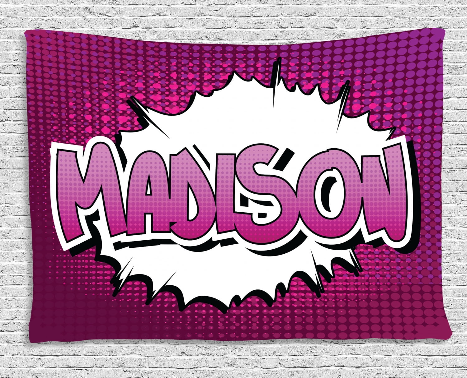 Madison Tapestry, Female Name in Feminine Colors for Girls Birthday ...