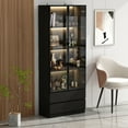 OXYLIFE Tall Shelf Black Bookshelf Room Unit, Display Cabinet with ...