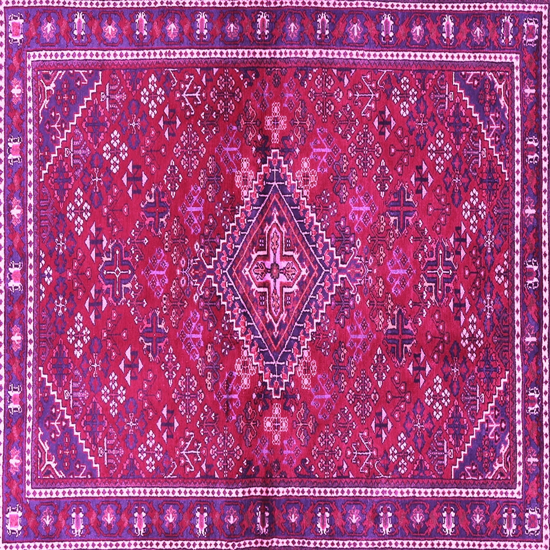 Ahgly Company Indoor Square Persian Pink Traditional Area Rugs, 6 ...
