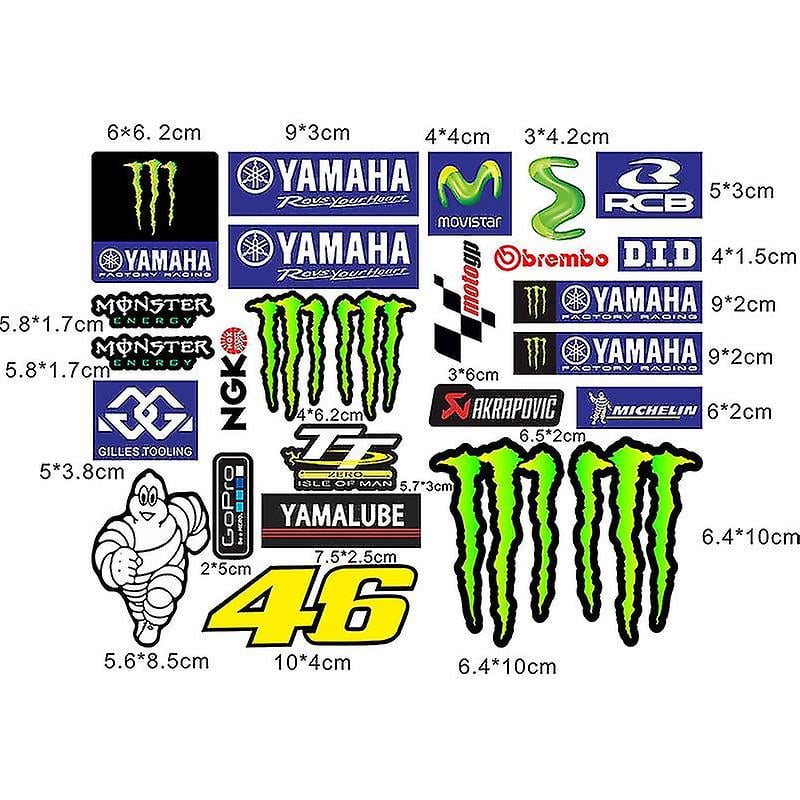 Racing Car Motorcycle Monster Energy Stickers Helmet Decals compatible ...