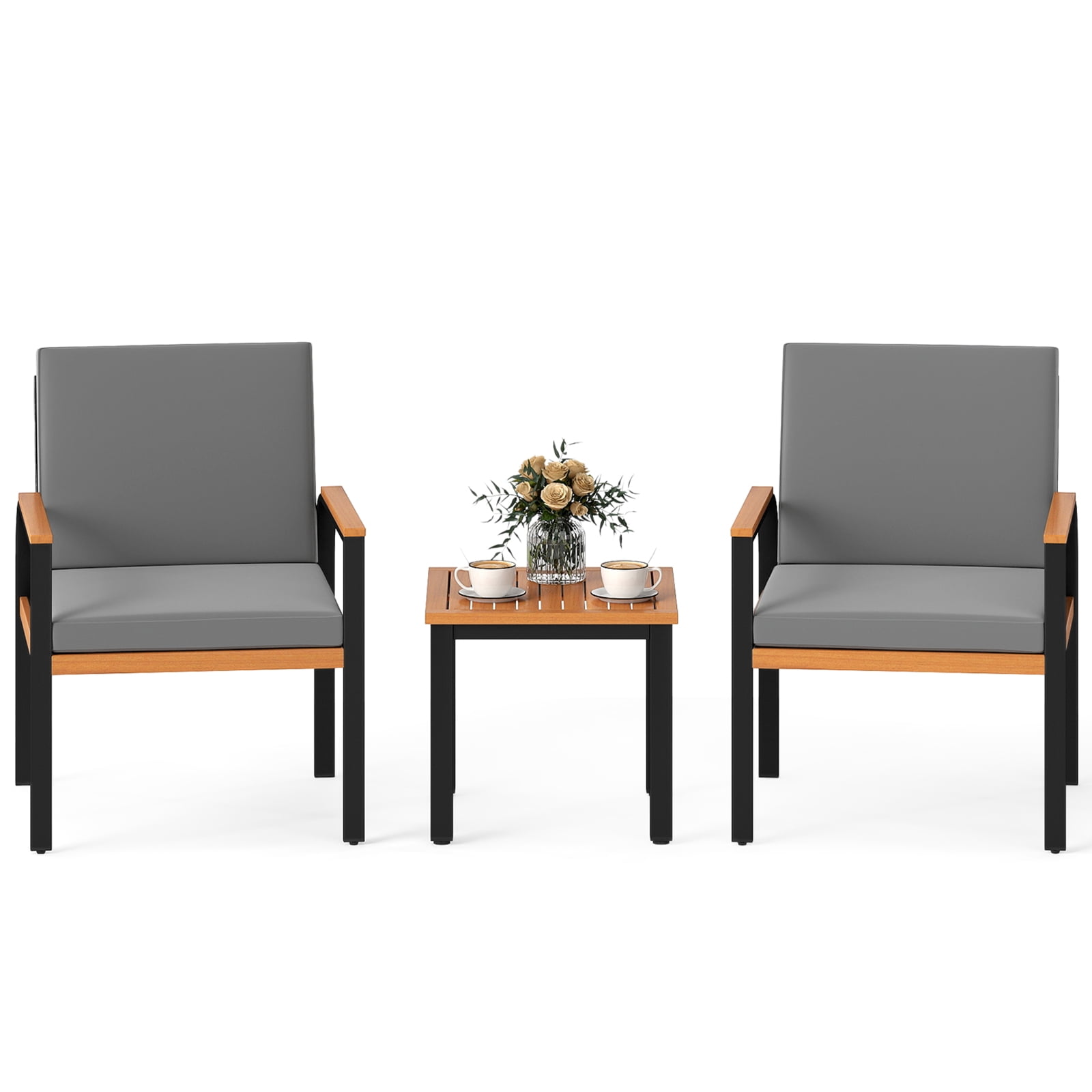 Click here for Gymax 3 Pieces Patio Furniture Set Outdoor Bistro... prices