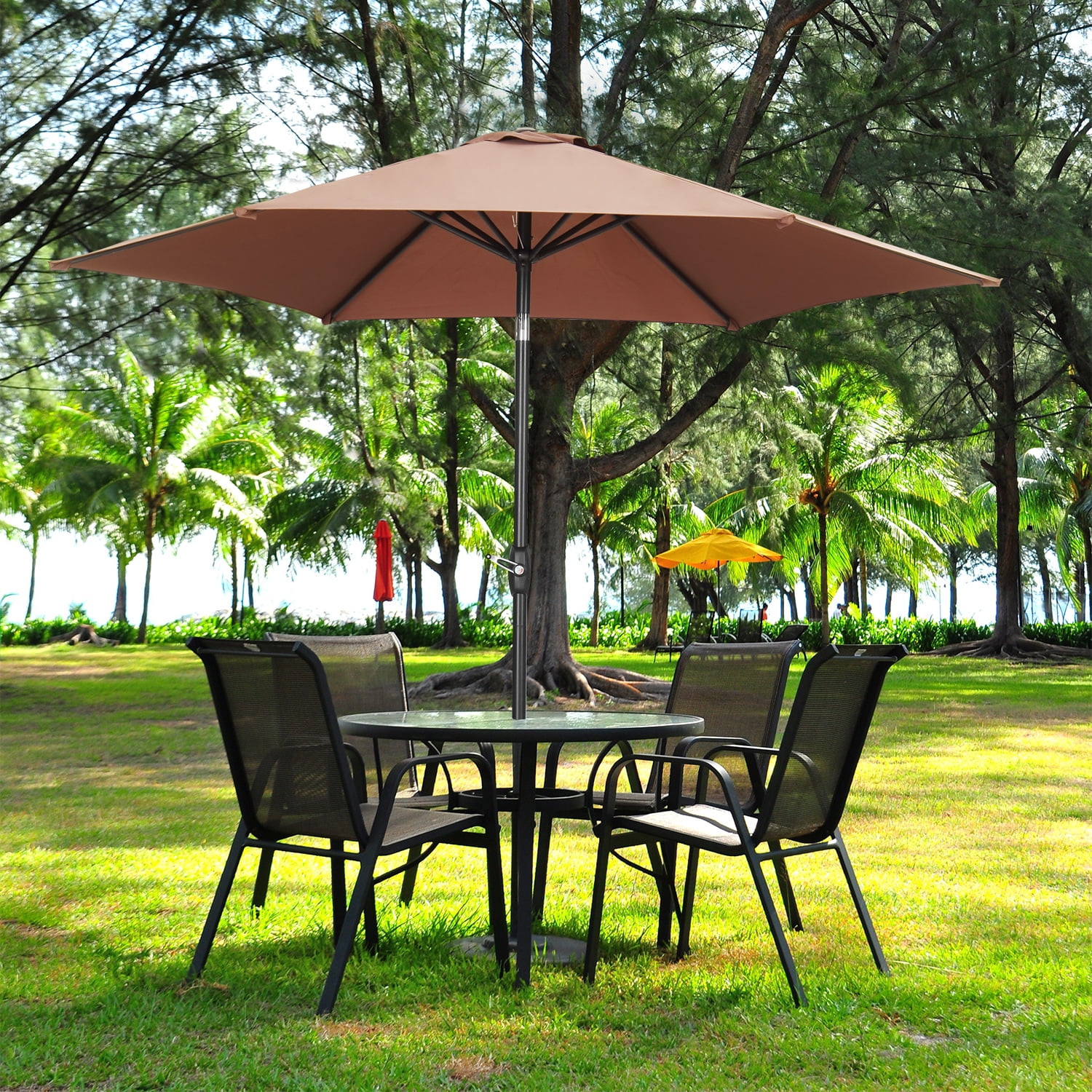 Ainfox 9ft Patio Umbrella Outdoor Portable Table Market Umbrella with ...