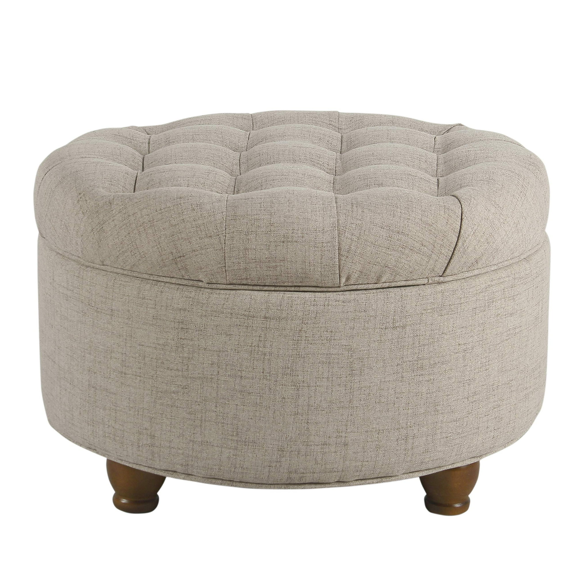 Click here for Homepop Large Button Tufted Round Storage Ottoman... prices