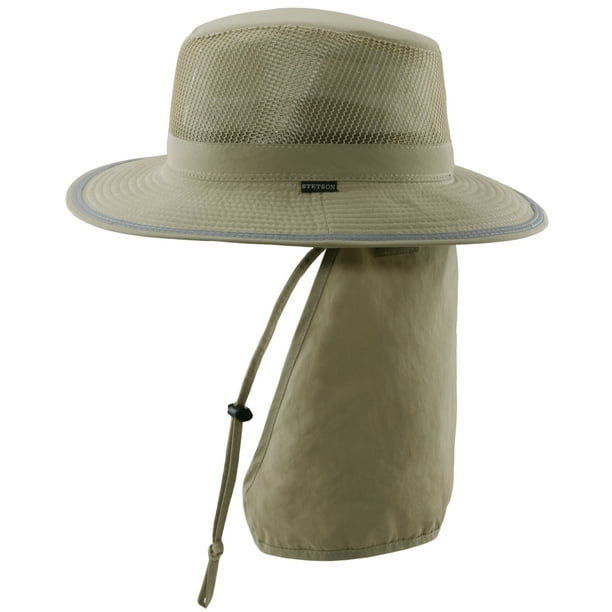 Stetson Microfiber 3 Inch Brim with Neck Shield Safari Hat - Walmart.com - Walmart.com