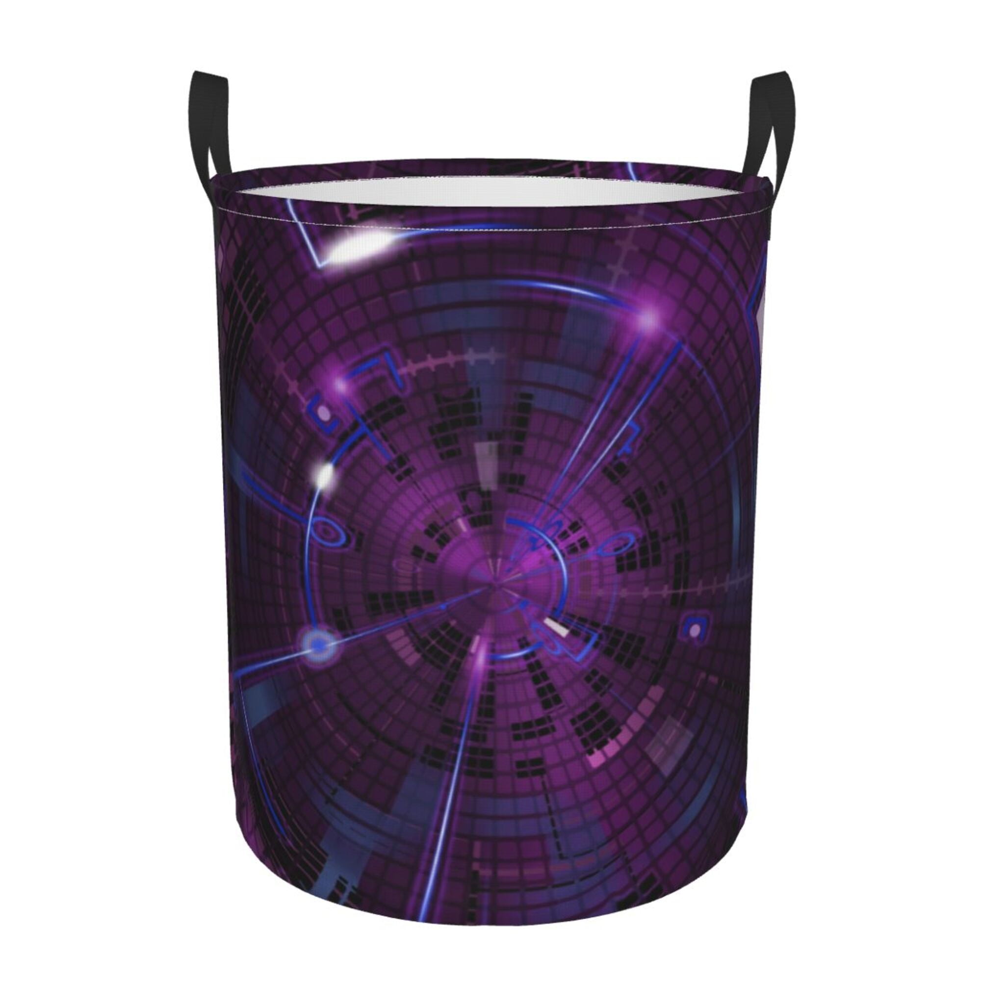 LNWH Laundry Basket, Purple Sci-Fi Tunnel Pattern Foldable Laundry ...