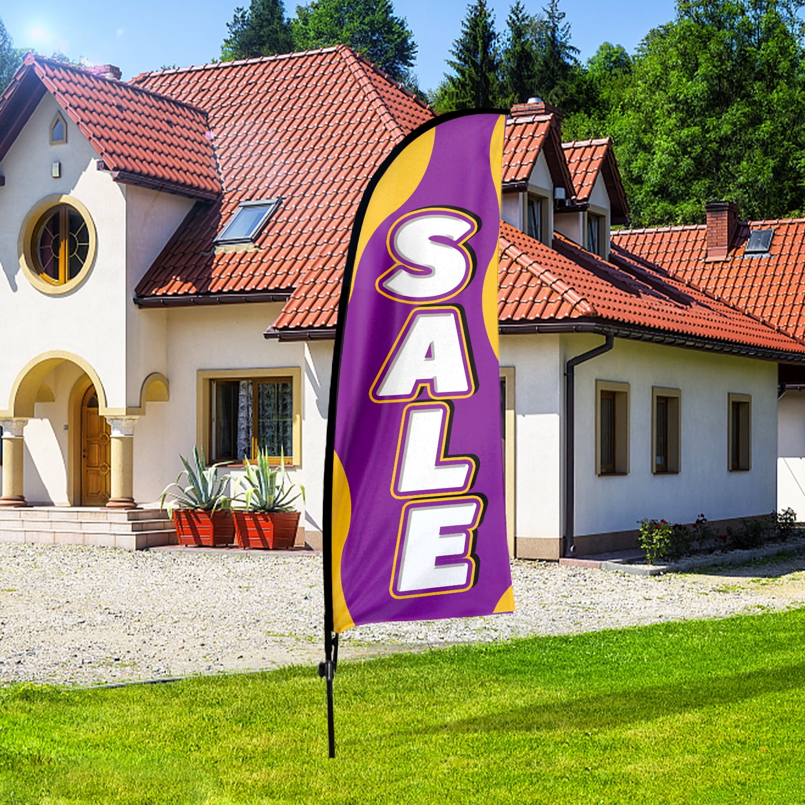QSUM Sale Sign Feather Flag with Pole Kit,7FT Sale Decoration Display ...