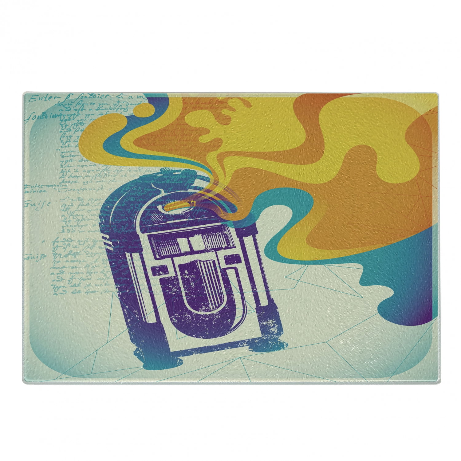 Jukebox Cutting Board, Retro Vintage Radio Music Box with Marigold ...