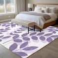 Farm Plant Leaf Washable Area Rug 5x7 Lavender Purple Branch Leaves ...