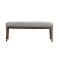 Chelsea Lane Espresso Wood Linen Upholstered Bench, Light Gray ...
