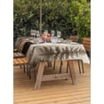 60x84 Inch Outdoor Tablecloth with Umbrella Hole Zipper Rectangle Brown ...