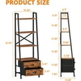 Furologee 4-Tier Ladder Bookcase,Small Bookshelf with 2 Drawers,Rustic ...