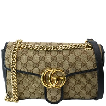 Gucci Flap Marmont Matelasse Blue Printed Canvas Shoulder Bag 443497 ...