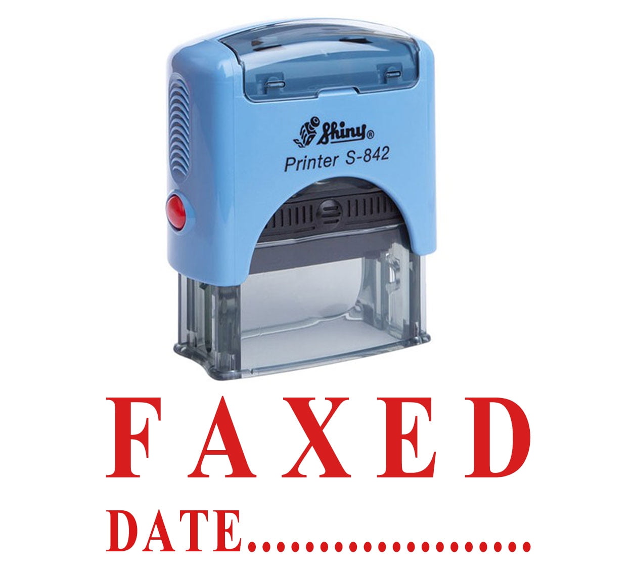 FAXED WITH DATE Self Inking Rubber Stamp Office Stationary Custom Shiny ...