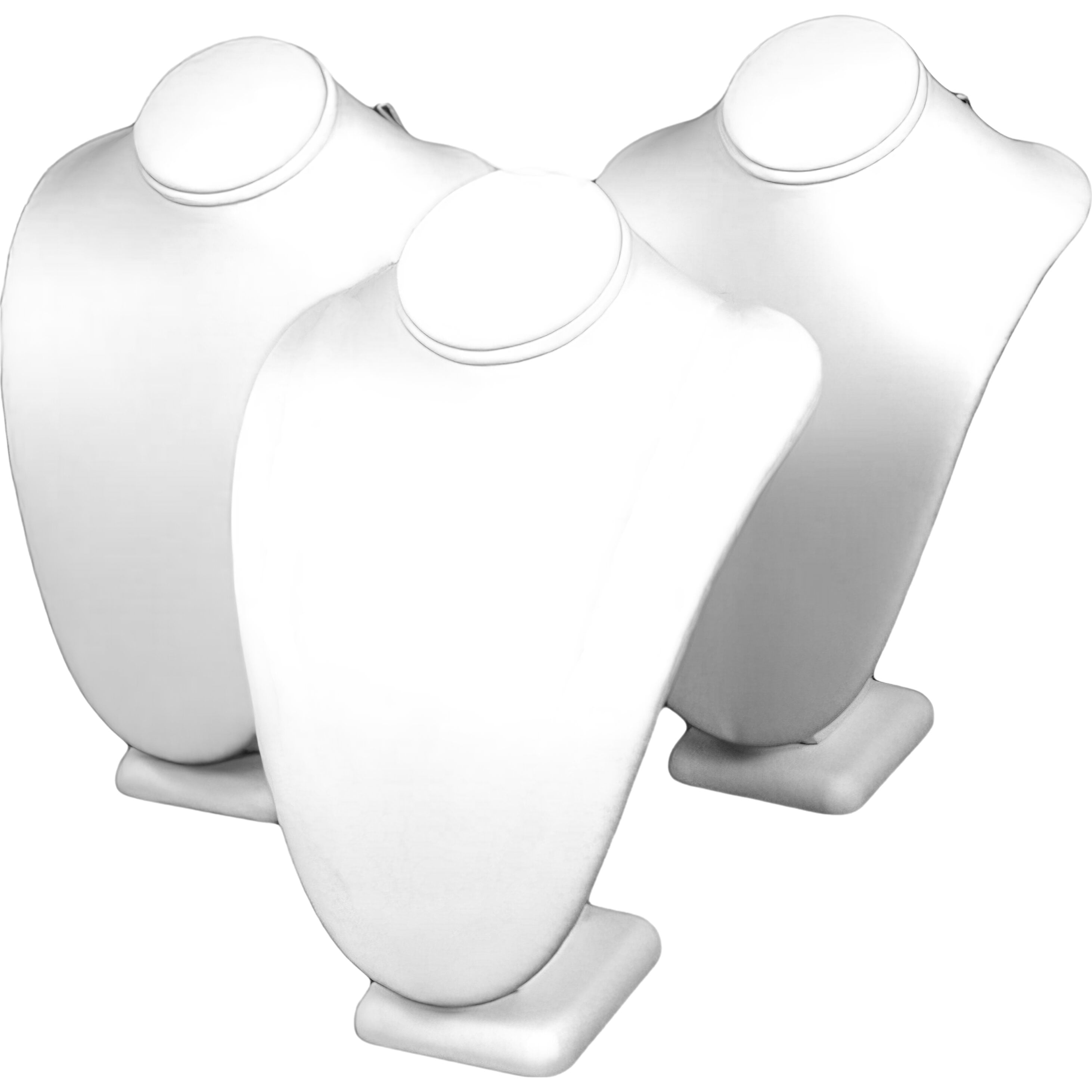 3 Necklace Bust White Leather Jewelry Showcase Display - Walmart.com