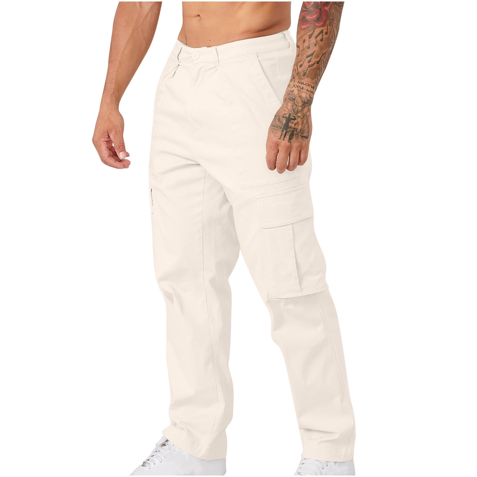 Click here for Penkiiy Mens Twill Relaxed Fit Cargo Pant Men Soli... prices