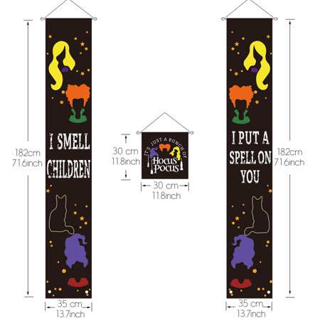 3 Pcs Halloween Decorations - Hocus Pocus, I Smell Children & I Put A ...