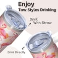 20OZ Insulated Flamingo Tumbler Stainless Steel with Comfort Handle ...