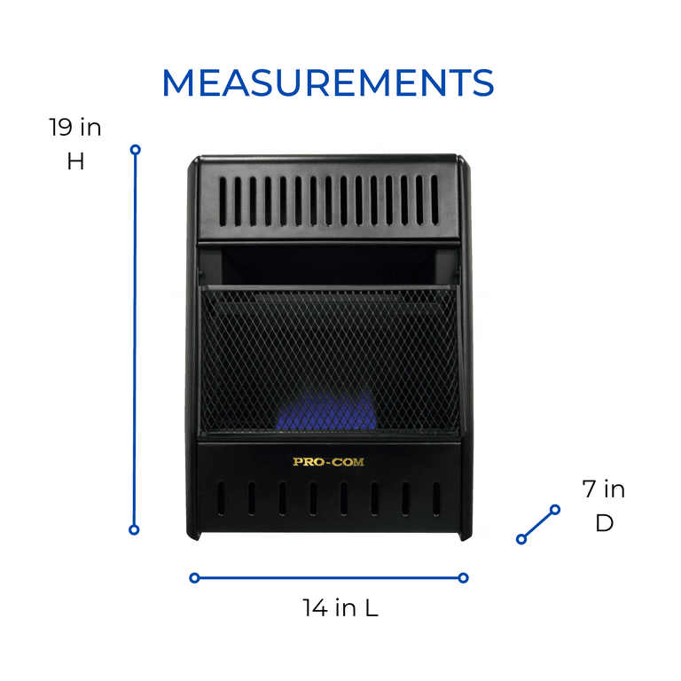 Procom 10 000 BTU Liquid Propane Gas Heater Vent Free Black Walmart