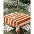 Burnt Orange Striped Table Cloth Rectangle Outdoor Tablecloth ...