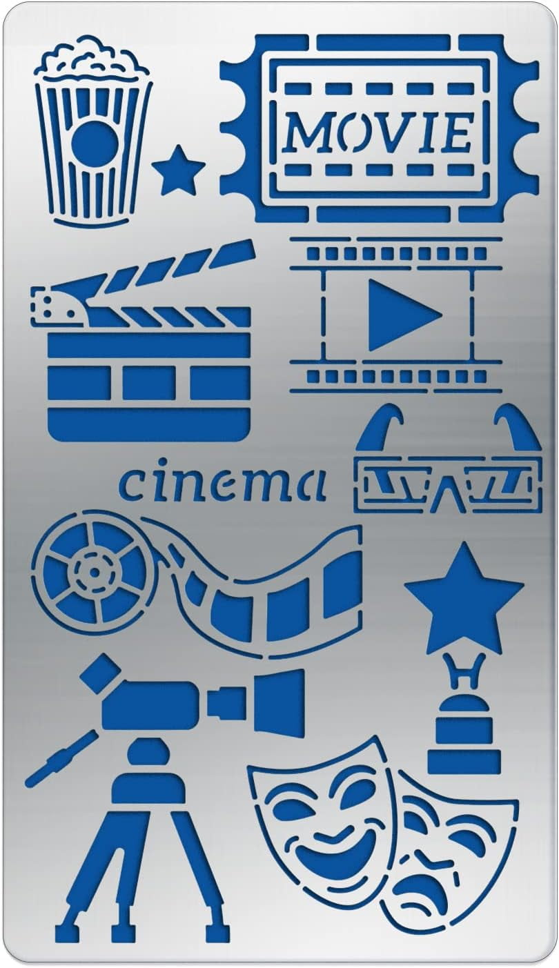 Movie Cinema Stencils Popcorn/3D Glasses Template Stencils for ...