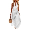 BRGZLK Women Boho Maxi Dresses 2026 Summer Solid Color Deep V Neck ...