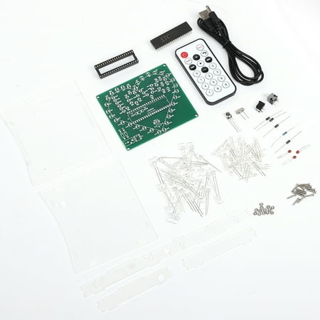 FLAMEEN DIY LED Light Kit,STC51 Single-chip DC4.5-5V Remote Control Heart-shaped LED Light Kit ...
