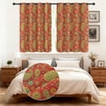 Paisley and Floral Red Pattern Blackout Curtains,Triple Weaved Fabric ...