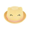 CTM Girl's Smiling Kitty Face Straw Sun Hat - Walmart.com