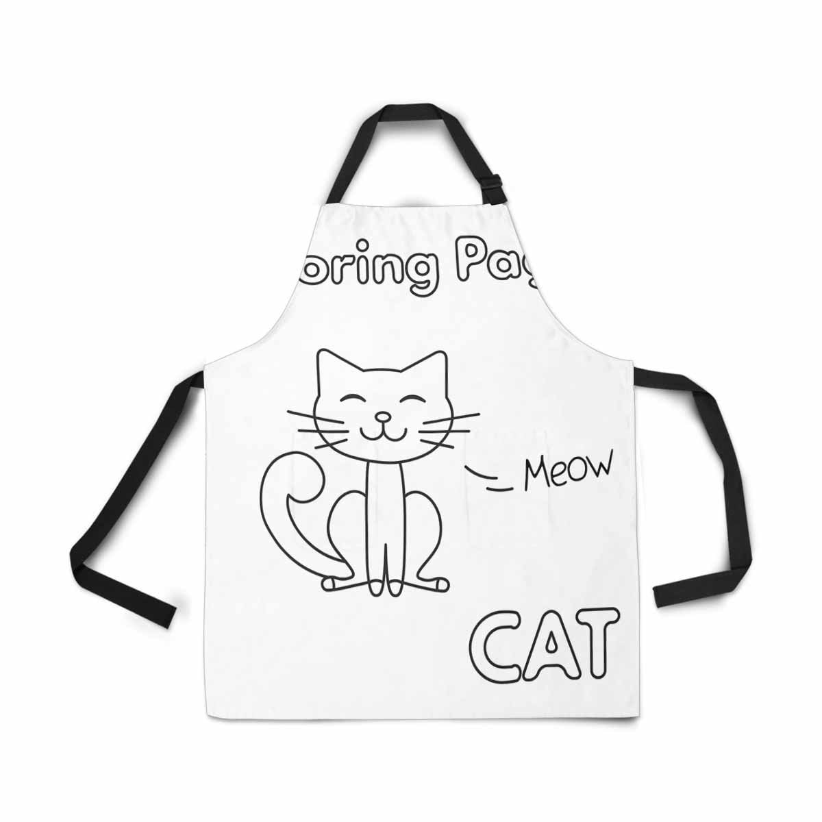 HATIART Cartoon Cat Vector Coloring Book Pages Children Apron for Women ...