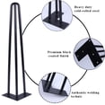 8 Inch Black Hairpin Table Legs With 1/2 Dia 3-Rod Metal Furniture Legs ...