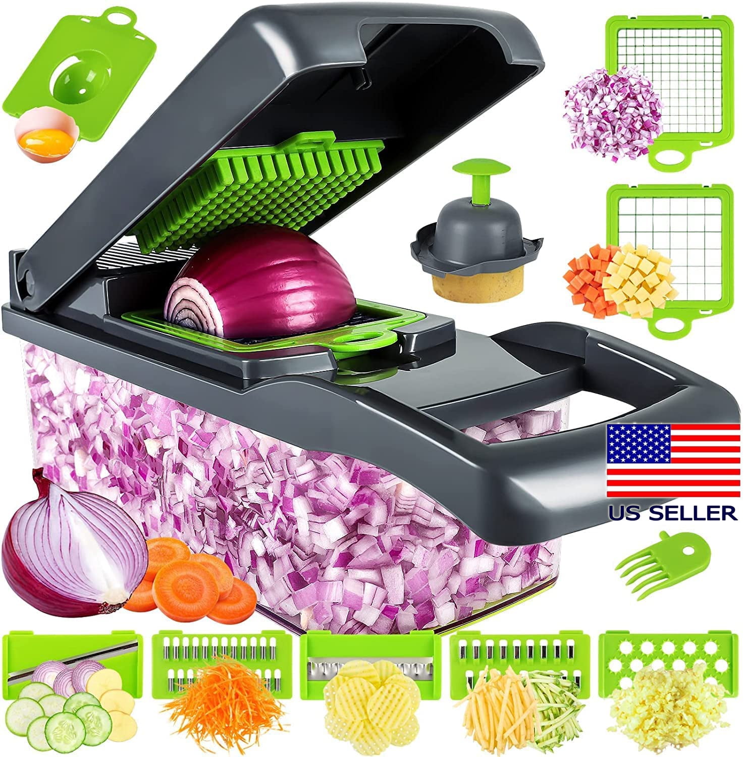 Vegetable Chopper Multi-functional Veggie Chopper Slicer Onion Chopper ...