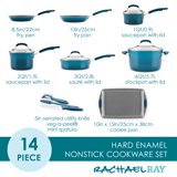 Rachael Ray 14-Piece Classic Bright's Hard Enamel Nonstick Pots and ...