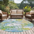 Abstract Geometric Round Rugs for Living Room 6ft Yellow Blue Green Oil ...