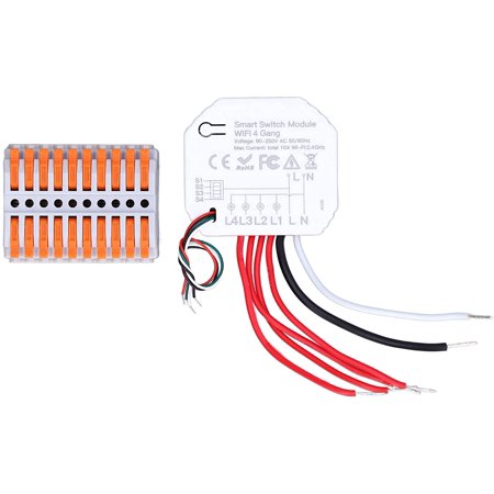 4 Gang WiFi Switch Light Module Smart Home App Remote Control Timer ...