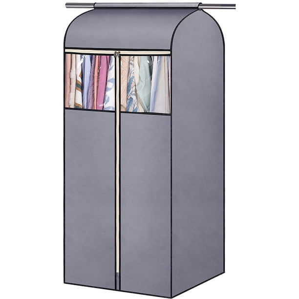 ZMLEVE 54" Garment Bag Organizer Storage with Clear PVC Windows Well ...