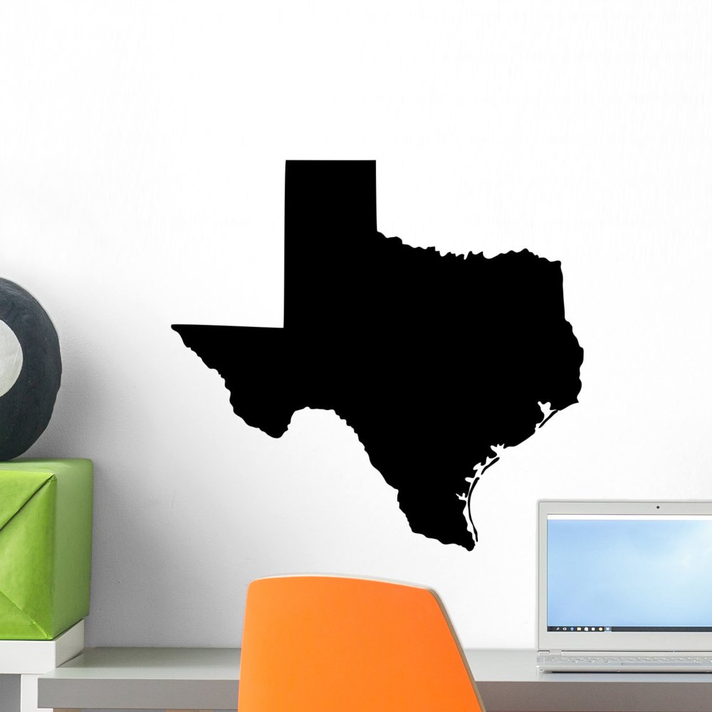 Map Us State Texas Wall Mural by Wallmonkeys Peel and Stick Graphic (18 ...