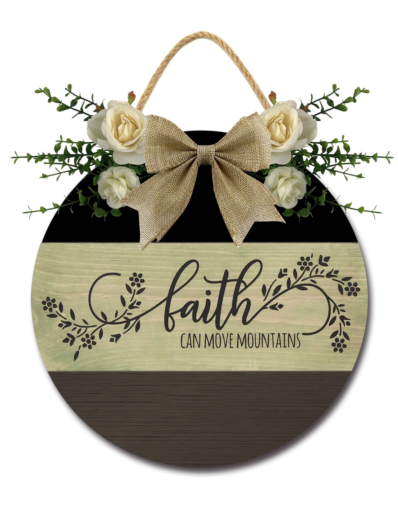 Front Door Porch Decorations faith can move mountains Door Hanging Sign ...