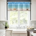 2 Pack Beach Sea Shells Starfish Blackout Valances, 18x52 Inch Rod ...