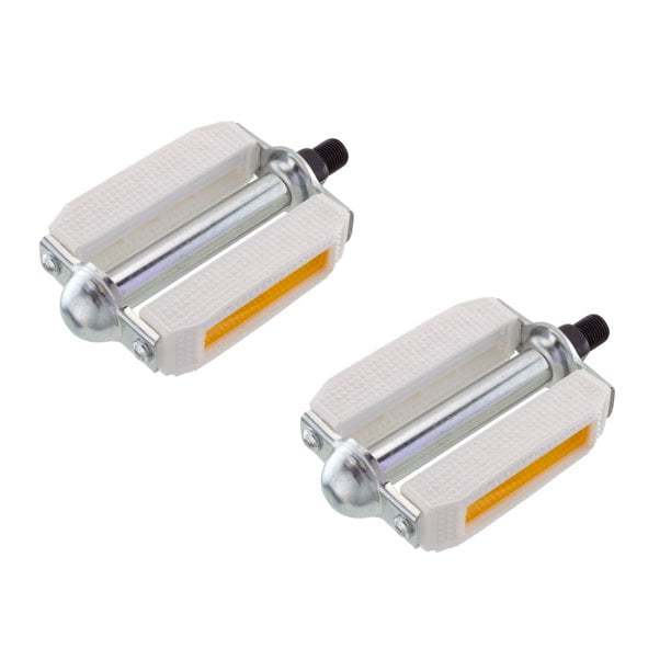 Beach Cruiser PVC Metal Bike 1/2" Pedals, White/Chrome - Walmart.com