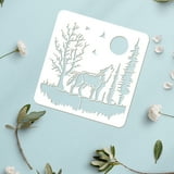 1pc Wolf Stencil for Painting 30x30cm Plastic Forest Trees Craft ...