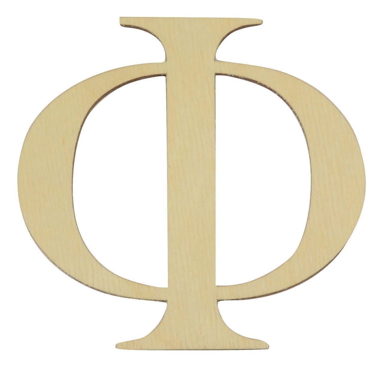 Unfinished Greek Letter Phi Wood Cutout (12" Tall, 1/4" Thick Baltic ...