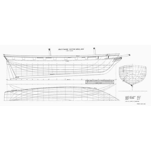 Brig Plans, 1845. /Nplans Of A Baltimore Clipper Brig, 1845. This Type ...