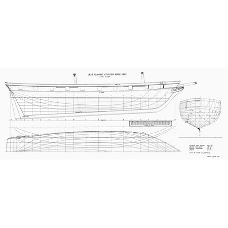 Brig Plans, 1845. /Nplans Of A Baltimore Clipper Brig, 1845. This Type ...