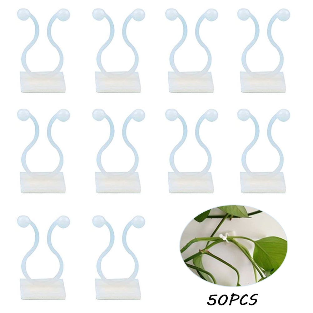 FANCY 50Pcs Climbing Plant Fixture Clips Garden Vines Sticky Clips Wall ...