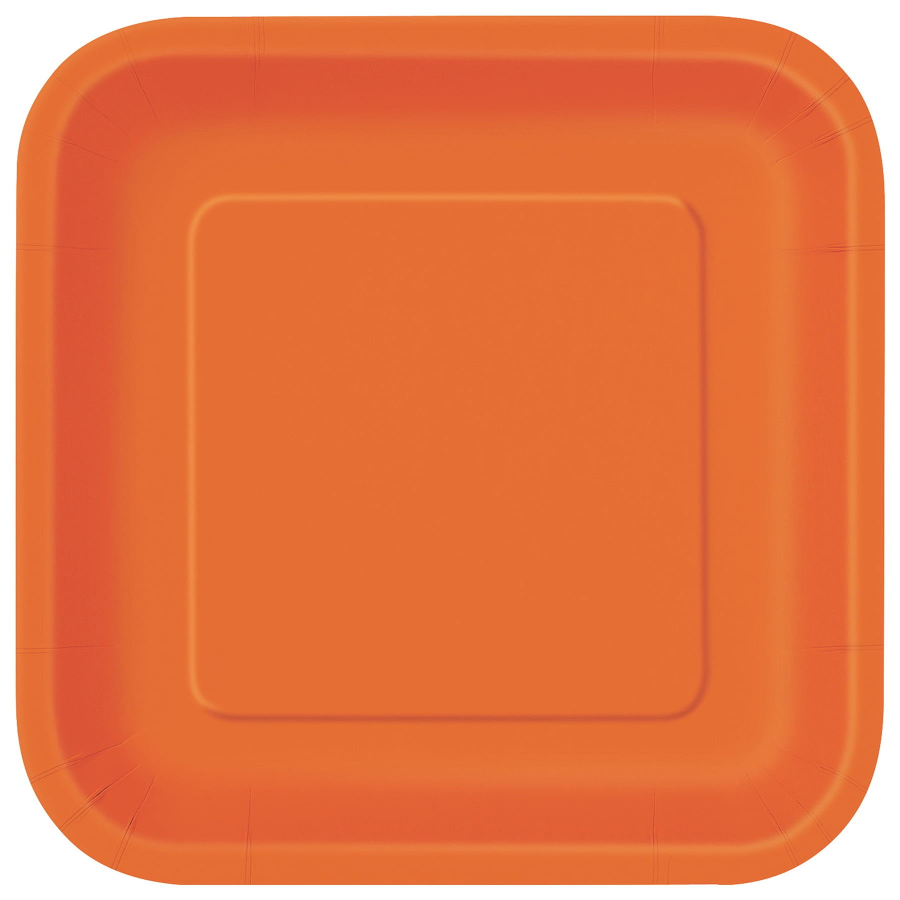 Square Orange Paper Dessert Plates, 7in, 16ct - Walmart.com