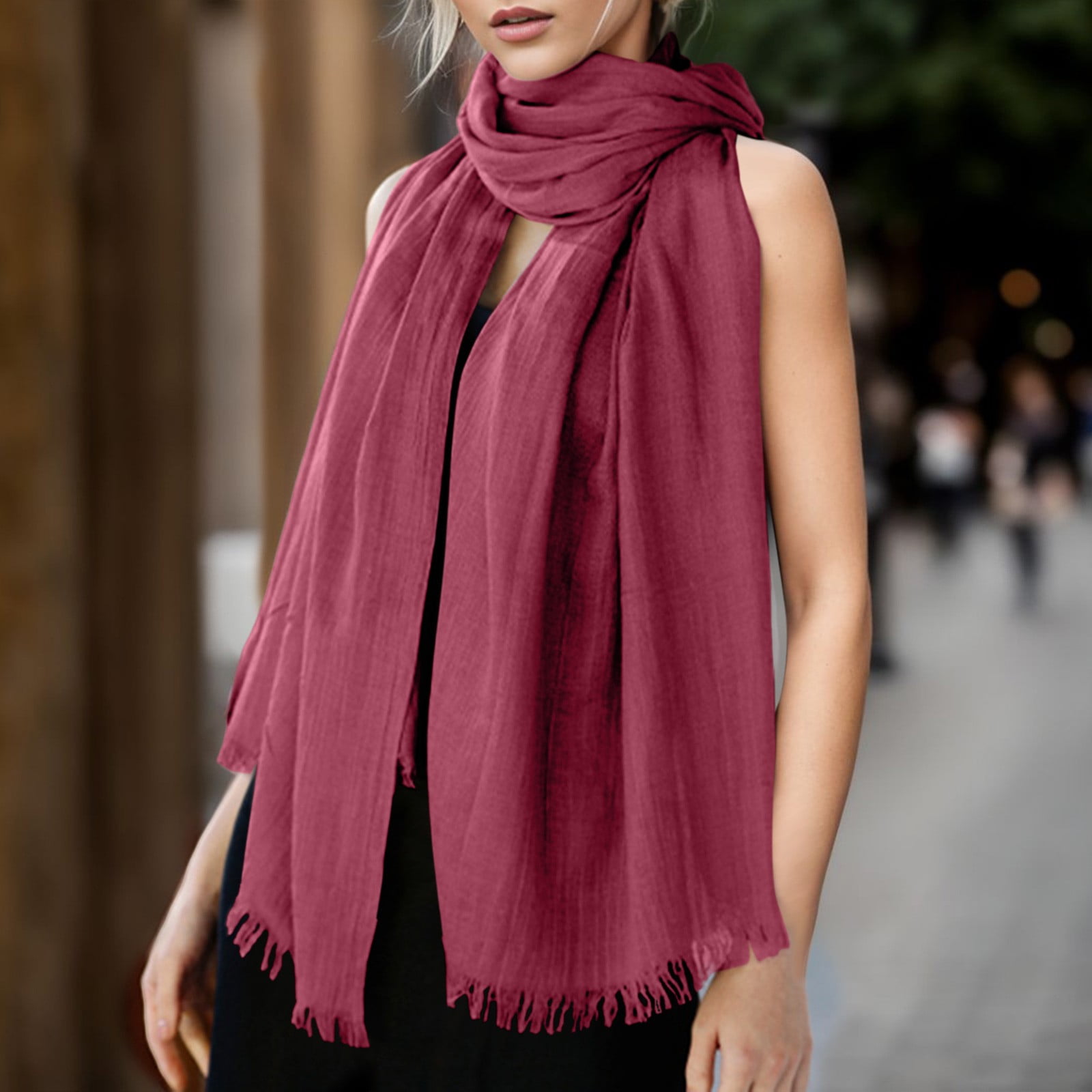 Click here for Yousnh Womens Solid Color Cotton And Linen Scarf F... prices