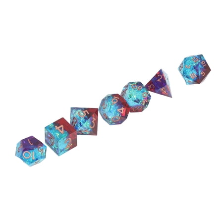 Role Playing Dice, Collectible Resin Dice Set Hand Polished Clear ...